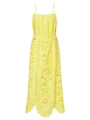 Farm Rio Richelieu Linen-blend Maxi Dress - Yellow