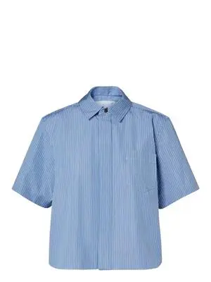 Sacai Striped Cotton Poplin Shirt - Blue