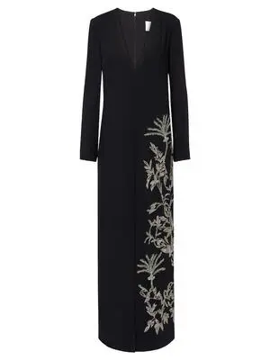Costarellos Vita Beaded Crêpe Gown - Black