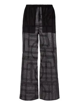 TOTEME Cotton And Silk Voile Wide-leg Pants - Black