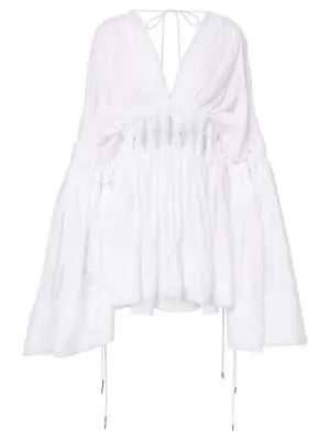 Christopher Esber Sirocco Sheer Cotton-blend Minidress - White