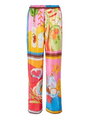 Farm Rio Summer Picnic Printed Wide-leg Pants - Multicoloured
