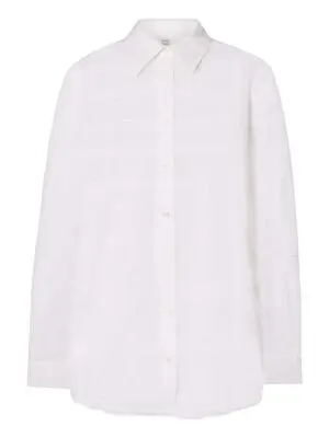 TOTEME Embroidered Cotton And Silk Voile Shirt - White