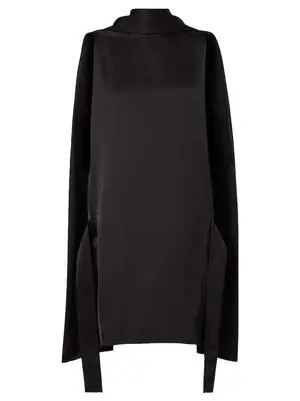 TOTEME Cocoon Deconstructed Satin Mini Dress - Black