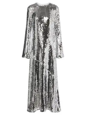 Remain Birger Christensen Sequined Maxi Dress - Silver
