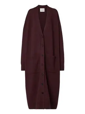 JIL SANDER Oversized Wool Cardigan - Brown