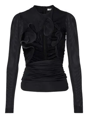 Christopher Esber Hollow Venus Cutout Mesh Top - Black