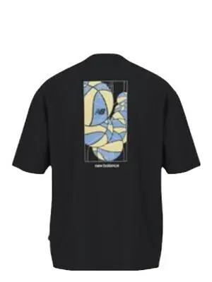 NEW BALANCE Hoops Mosaic Court Graphic Oversized T-shirt - Black/white