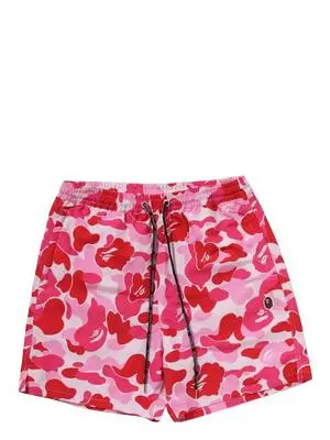 A BATHING APE Abc Camo One Point Relaxed Fit Water Shorts - Pink