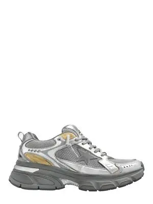 GOLDEN GOOSE Lightstar Metallic Mesh Sneakers - Silver/grey