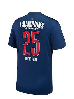 Nike X Psg Champions Of Europe 2024/25 Authentic Jersey - Marine Blue