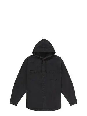 Supreme Hooded Denim Shirt - Black