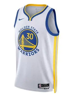 Nike Nba Golden State Warriors Stephen Curry Association Edition Swingman Drifit Jersey - White/blue/yellow