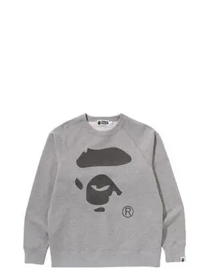 BAPE Ape Face Crewneck Sweatshirt - Gray