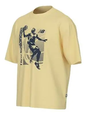 NEW BALANCE Hoops Graphic Vintage T-shirt - Yellow/dark Blue