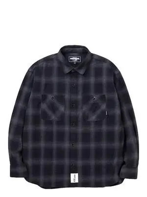 NEIGHBORHOOD X Wind And Sea Long Sleeve Ombre Check Shirt - Grey
