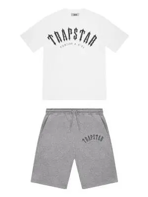 Trapstar Irongate Camo Print Shorts Set - White/grey