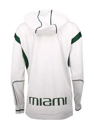 Adidas Long Sleeve Pullover Hoodie T-shirt - White/dark Green