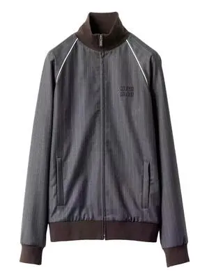 Miu Miu Pinstripe Zip Jacket - Grey