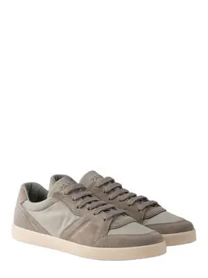 Prada Suede And Re-nylon Sneakers - Steel Gray
