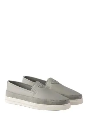 Prada Cotton Canvas Slip-ons - Cloudy Gray