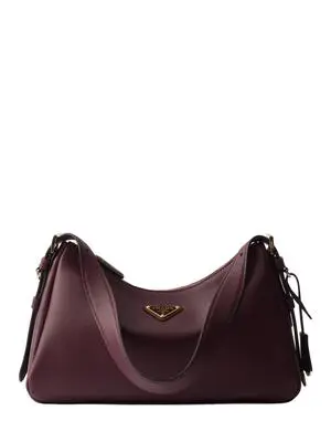 Prada Aimée Medium Leather Shoulder Bag - Burgundy