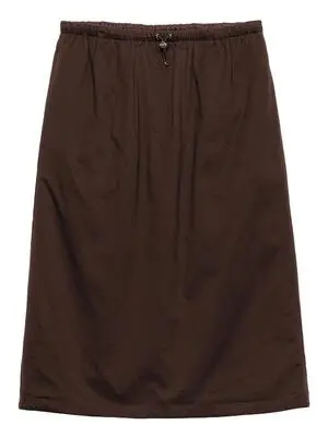 Prada Reversible Cotton Jersey And Re-Nylon Skirt Ebony