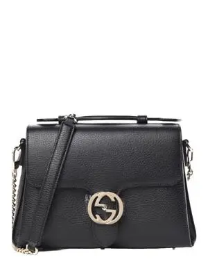 Gucci Interlocking Gg Shoulder Bag - Black