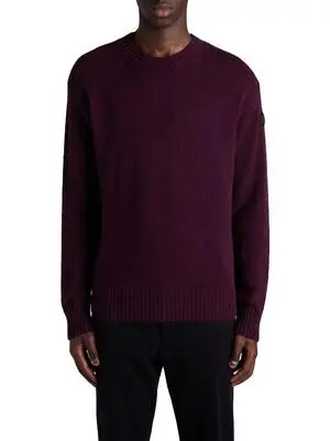 Moncler Wool And Cashmere Crewneck Sweater - Violet
