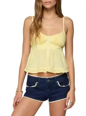 EDIKTED Halsey Ruffle Babydoll Camisole - Yellow