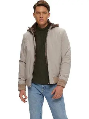 Gorski Fabric Jacket With Detachable Hood Light Beige/brown