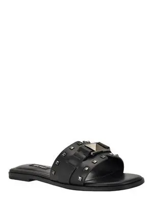 Nine West Griyen Studded Slide Sandal Black 002
