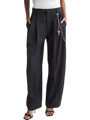 Alexander Wang Pleated Balloon Leg Trousers With Detachable Chain - Black