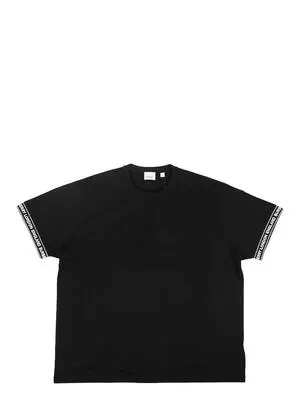 Burberry Oversized Teslow Taped Sleeve T-shirt - Black
