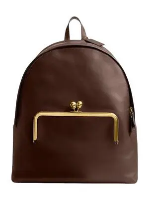 COACH Kisslock Frame Backpack - Brass/dark Brown