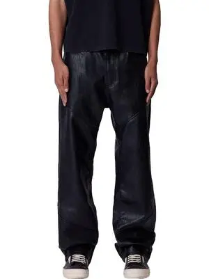 Mnml Ultra Baggy Faux Leather Pants - Black