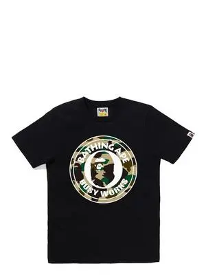 A BATHING APE 1st Camo Busy Works Tee Shirt White Yellow