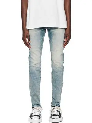PURPLE BRAND Distressed Skinny Jeans - Mid Indigo