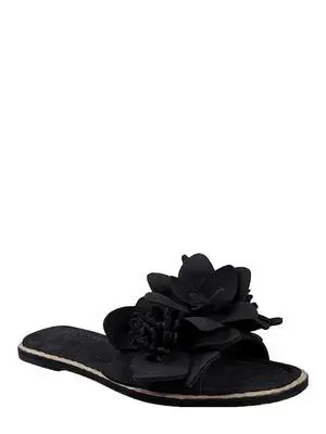 ARTISAN CRAFTED BY ZIGI Aurra Floral Slide Sandal - Black
