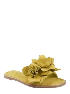 ARTISAN CRAFTED BY ZIGI Aurra Floral Slide Sandal - Yellow
