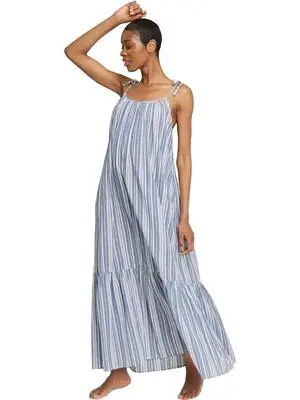 NUDEA The Trapeze Maxi Dress - Navy Stripe