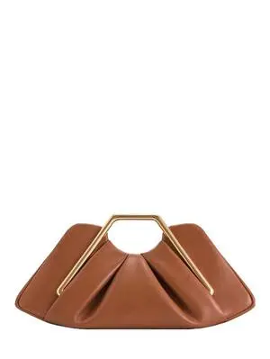 Jw Pei Lila Metal Frame Clutch Brown