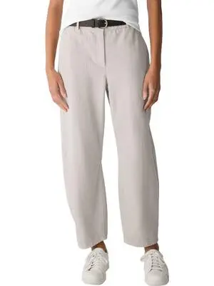 Eileen Fisher Organic Cotton Ankle Barrel Leg Pants - Papyrus