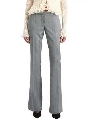 Alexander McQueen Herringbone Wool Flare Pants - Grey