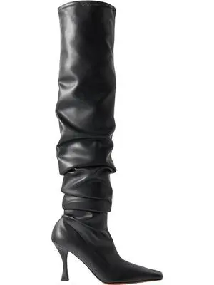Proenza Schouler Trap Ruched Leather Over-the-knee Boots - Black