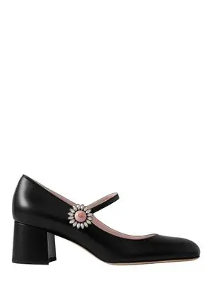 Valentino Garavani 55 Embellished Leather Mary Jane Pumps - Black