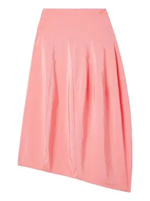 Tibi Asymmetric Taffeta Midi Skirt - Pink