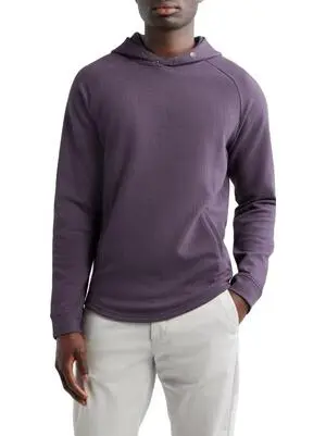 SWANNIES Luke Hooded Cotton Blend Performance Pullover Plum