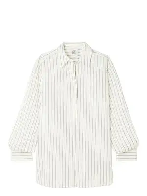 TOTEME Striped Voile Shirt - White