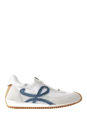 Loewe Flow Runner Denim-trimmed Sneakers - White